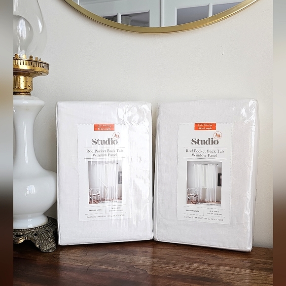 Studio 3B | Accents | Set 2 Belgian Linen Studio 3b Window Panels Rod ...
